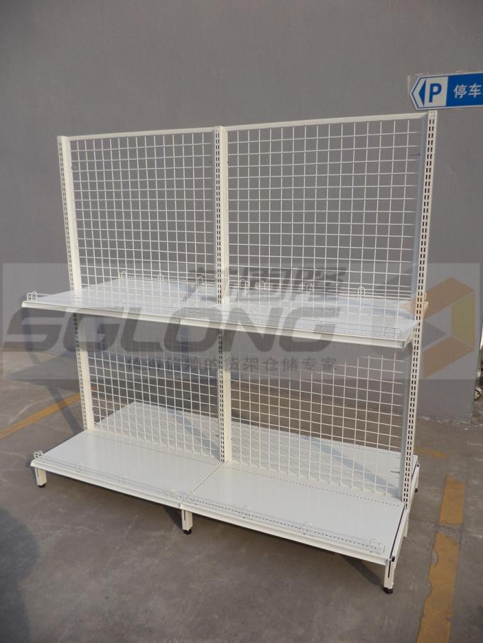Supermarket Wire Storage Shelves , Metal Wire Shelving White Color ...