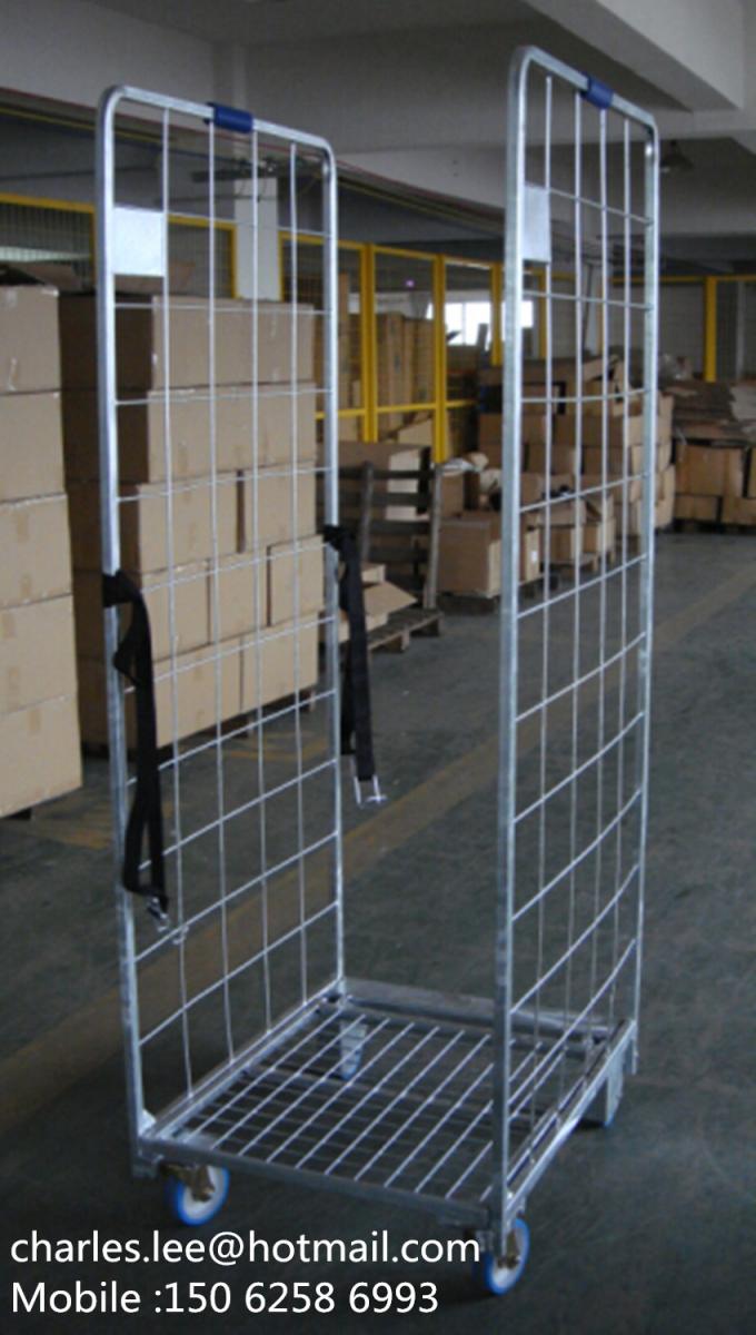 Silver Colored Wire Mesh Storage Bins , Wire Stacking Bins Fixed Capacity